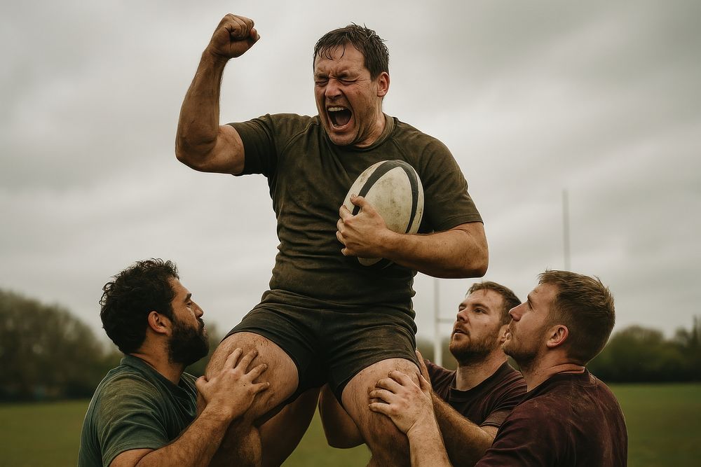 Rugby triumph celebration teamwork | Free Photo - rawpixel