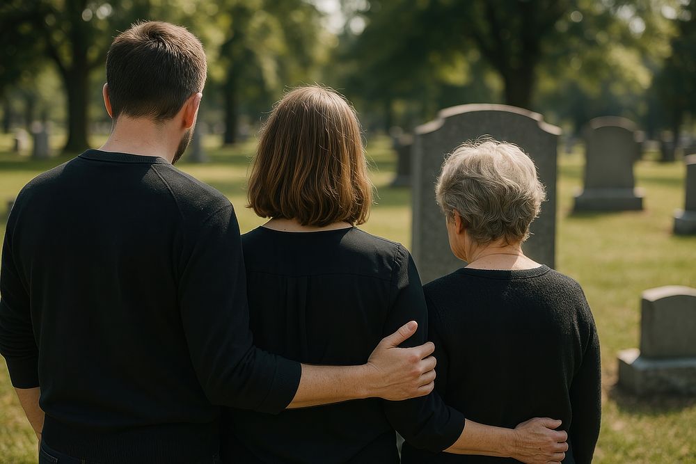Family mourning at cemetery together | Free Photo - rawpixel