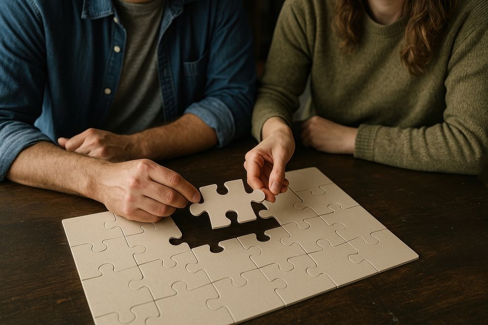 Hands placing puzzle piece together | Free Photo - rawpixel