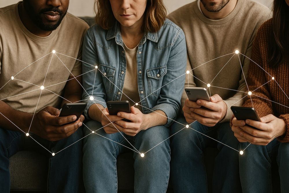 Connected group using smartphones. | Free Photo - rawpixel