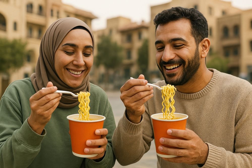 Joyful friends enjoying noodles | Free Photo - rawpixel