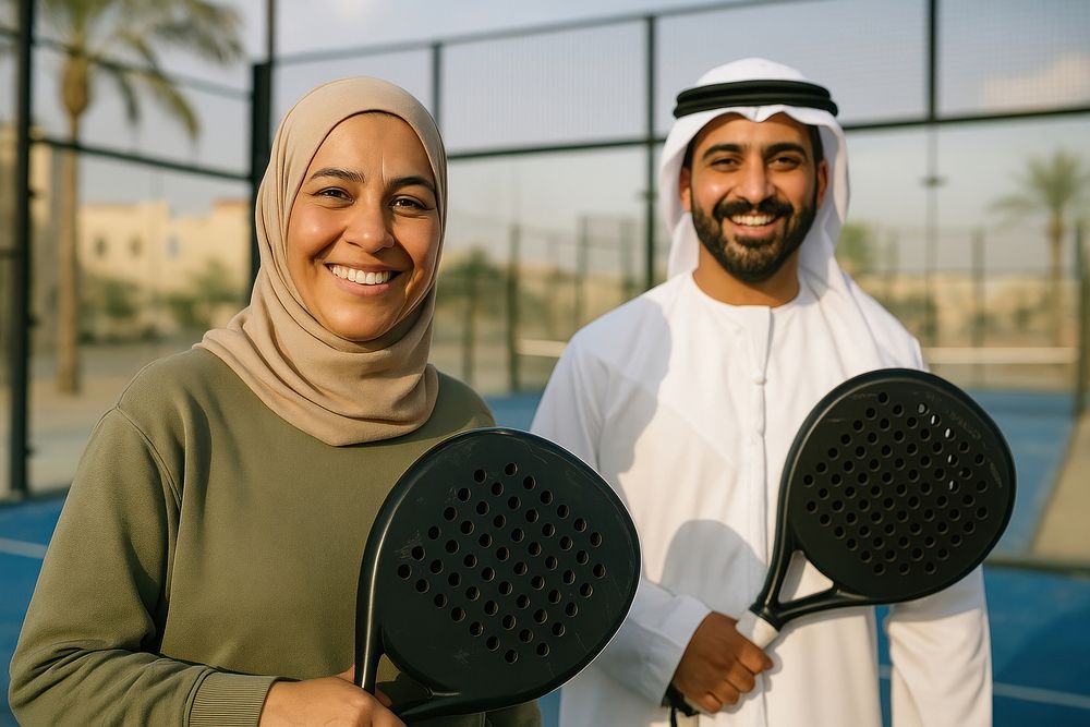 Smiling friends playing padel. | Free Photo - rawpixel