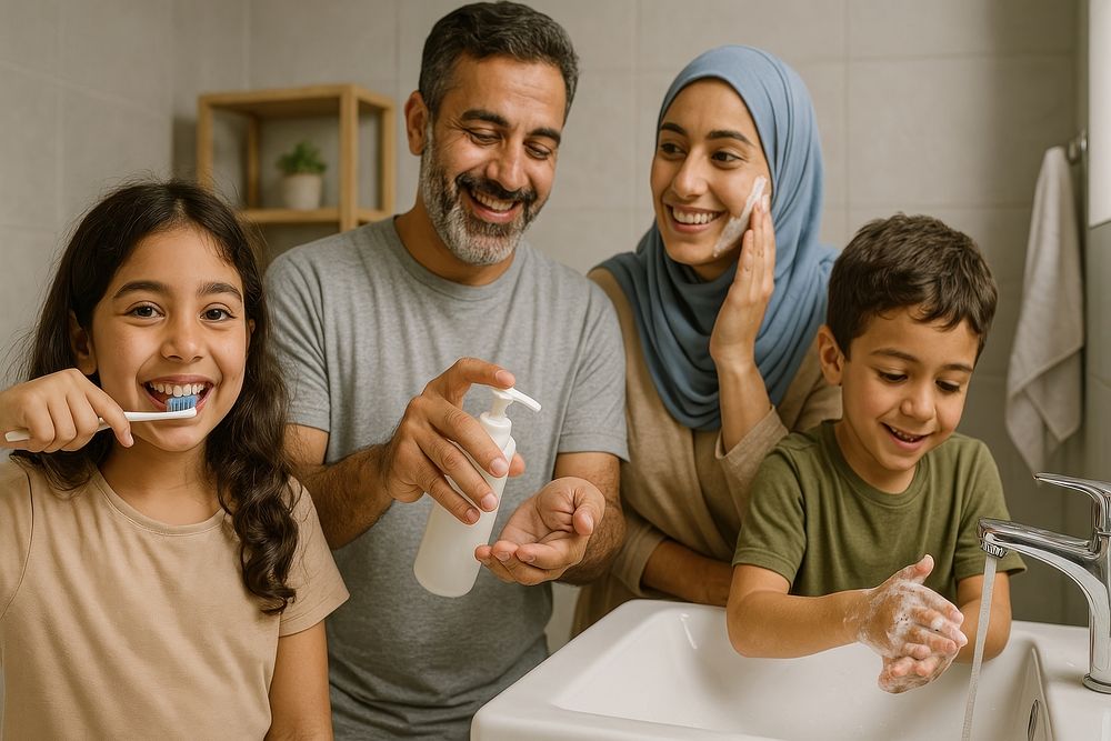 Family morning hygiene routine | Free Photo - rawpixel