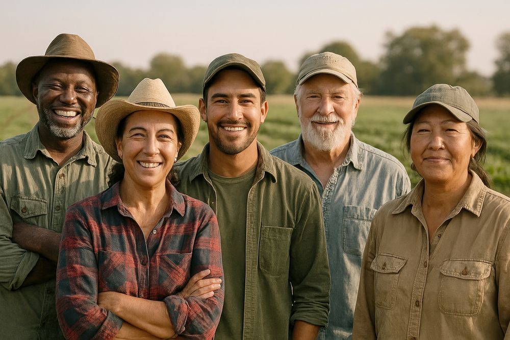 Diverse farmers smiling together outdoors | Free Photo - rawpixel