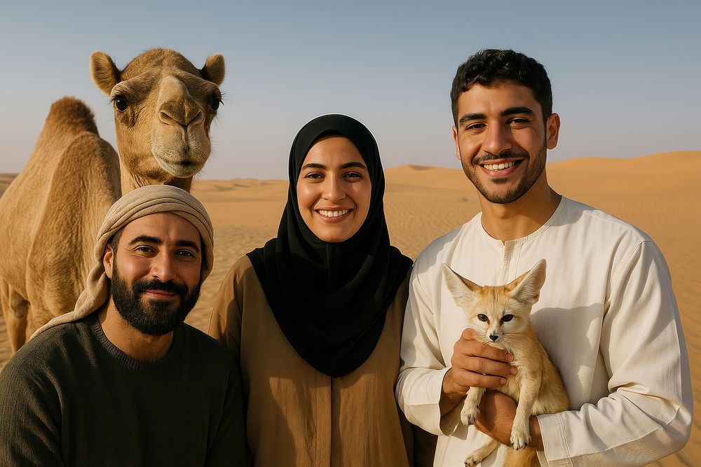 Desert smiles with camel friends. | Free Photo - rawpixel