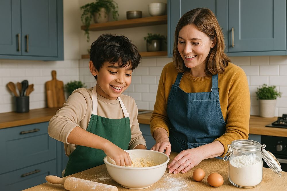 Joyful baking family moment | Free Photo - rawpixel