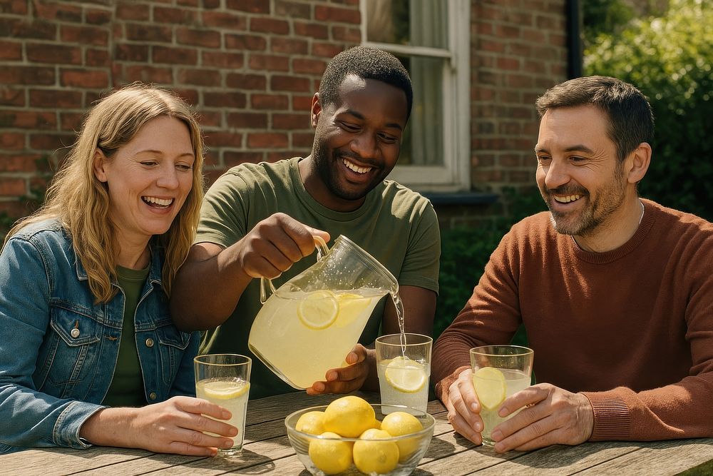 Friends enjoying refreshing lemonade outdoors | Free Photo - rawpixel