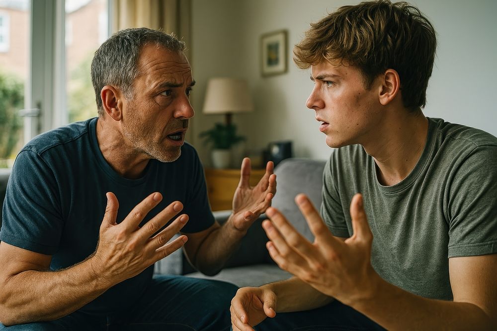 Father-son intense conversation scene | Free Photo - rawpixel