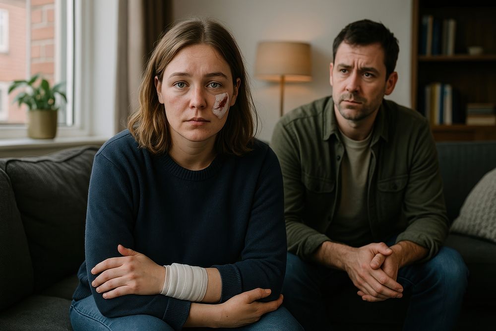 Concerned couple discussing injuries. | Free Photo - rawpixel