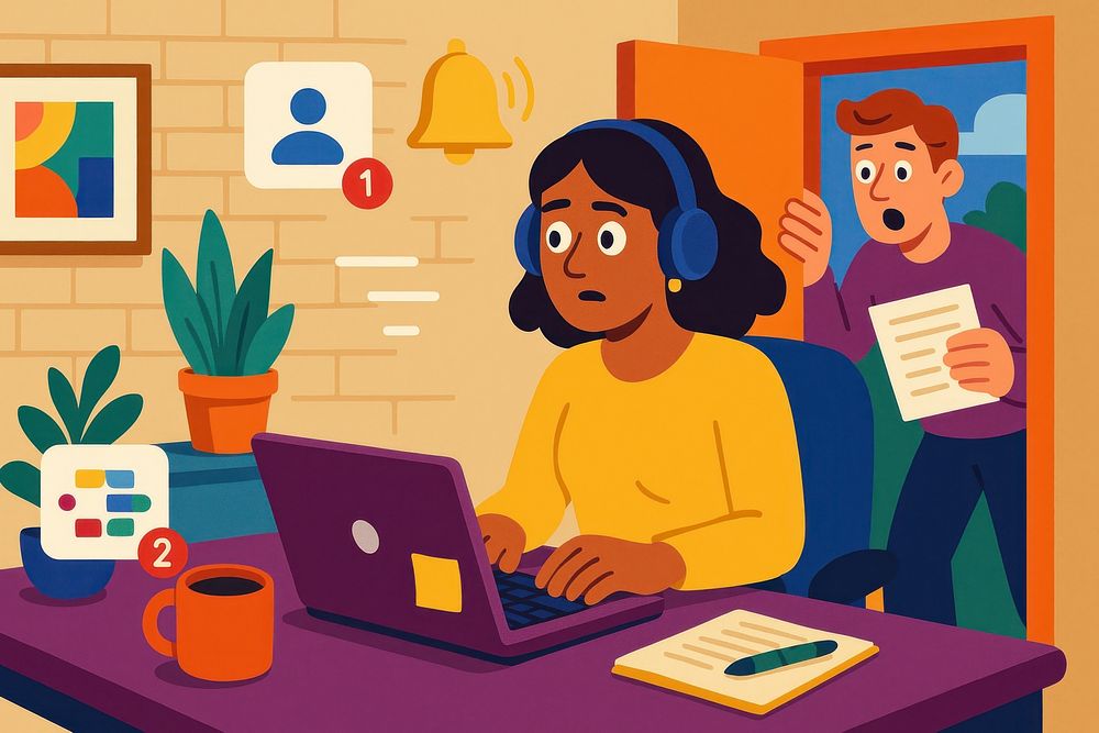 Remote work notification alert. | Free Photo Illustration - rawpixel