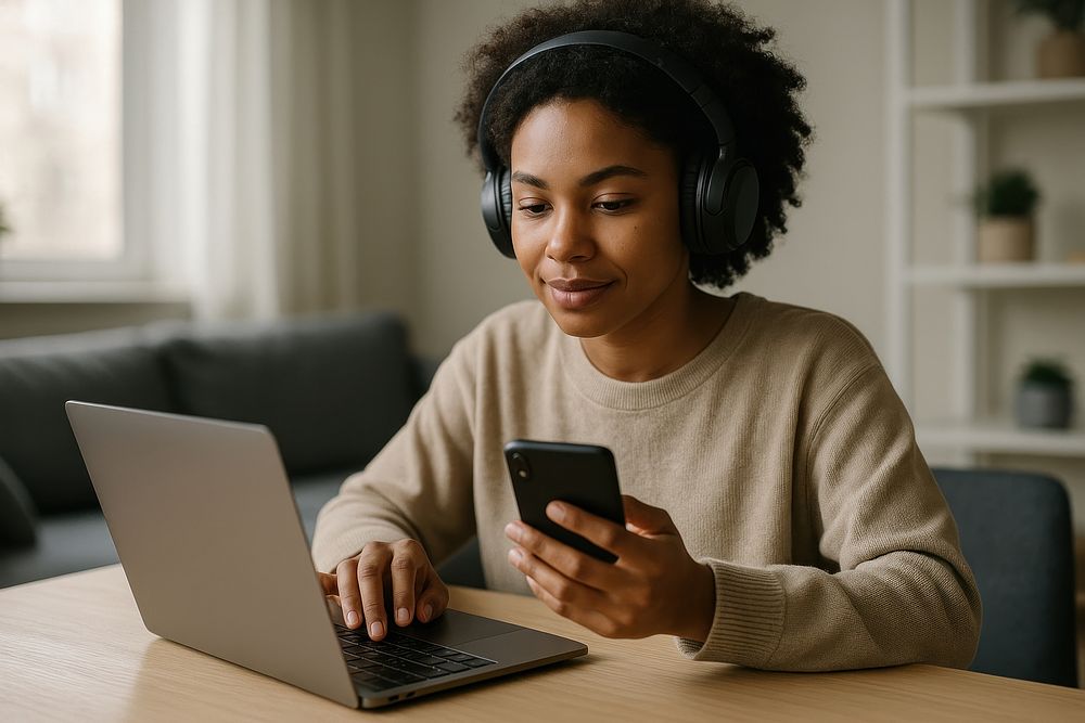 Focused multitasking with technology devices. | Free Photo - rawpixel