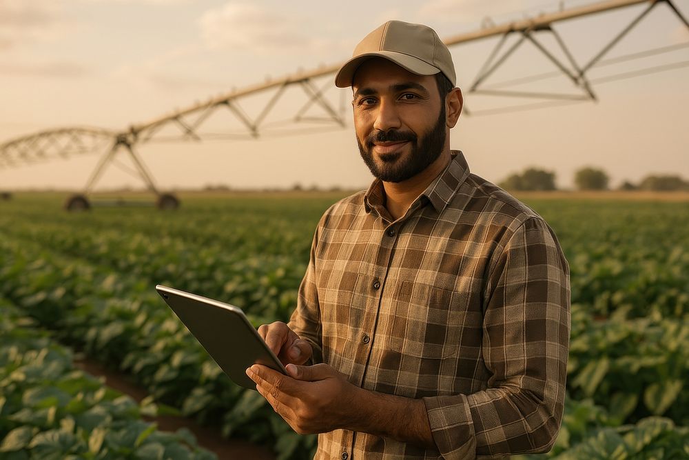 Farmer using digital technology efficiently. | Free Photo - rawpixel