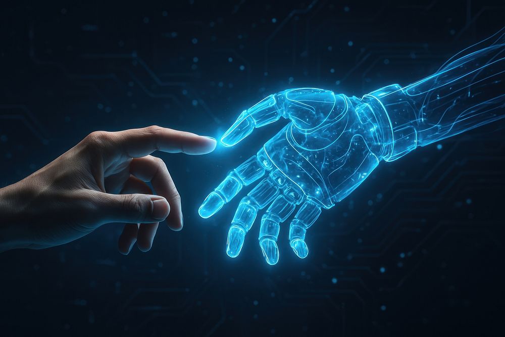 Human and robot connection visualized. | Free Photo - rawpixel