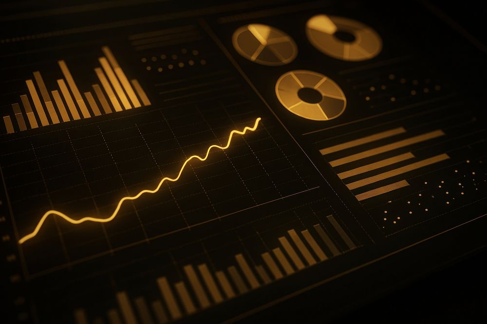 Data visualization with glowing charts | Free Photo - rawpixel