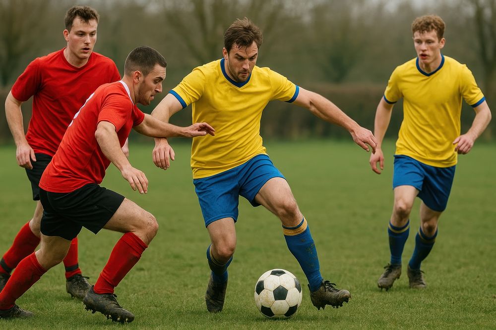 Intense soccer match action scene. | Free Photo - rawpixel