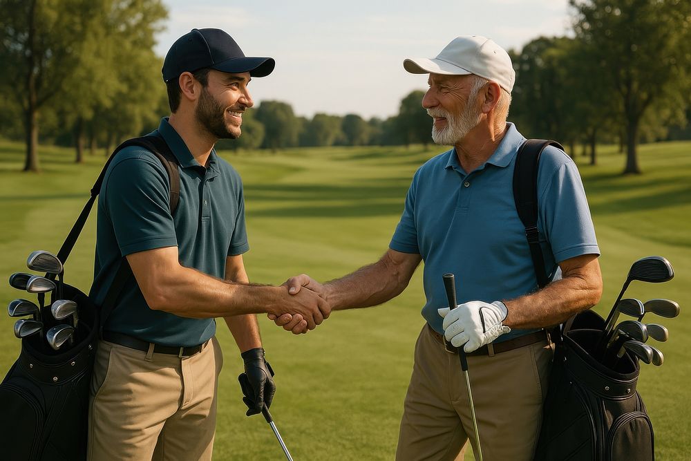 Golfers handshake on course | Free Photo - rawpixel