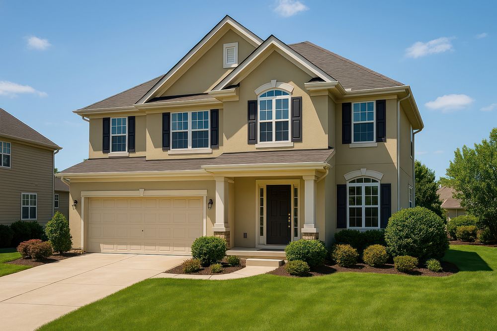 Elegant suburban family home exterior. | Free Photo - rawpixel