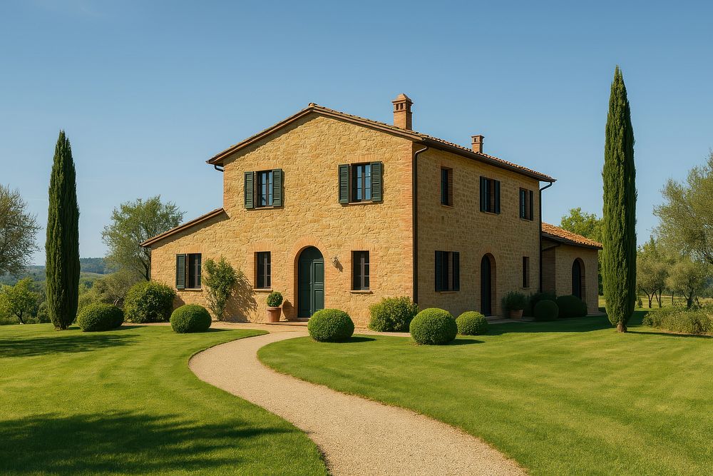Charming rustic villa landscape. | Free Photo - rawpixel