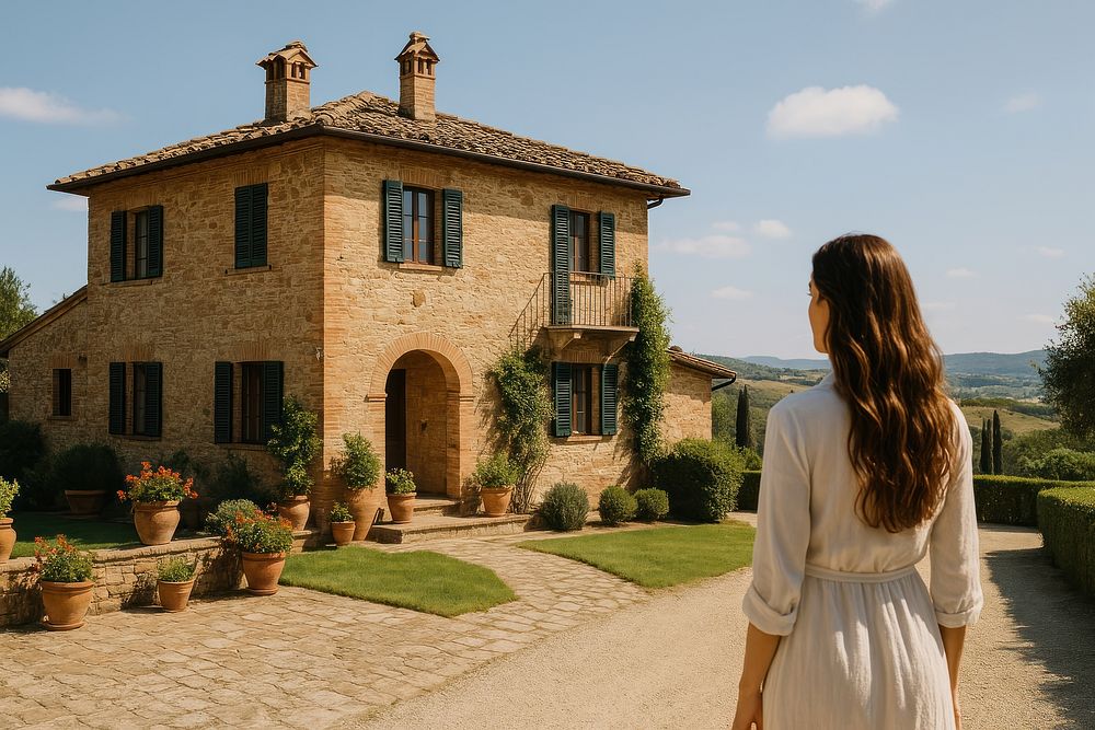 Charming rustic villa landscape view. | Free Photo - rawpixel