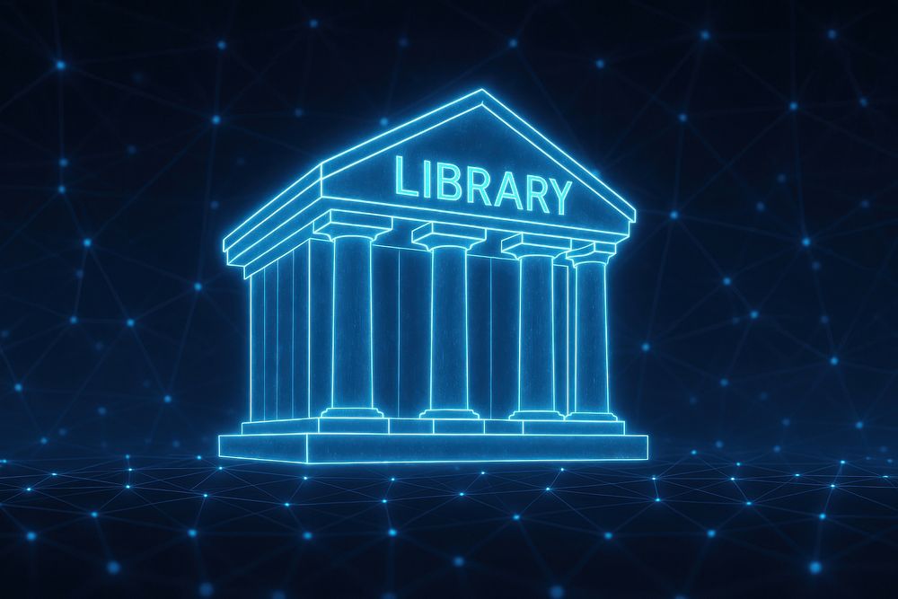 Futuristic digital library illustration | Free Photo Illustration ...
