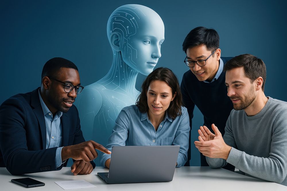 Teamwork with futuristic technology. | Free Photo - rawpixel