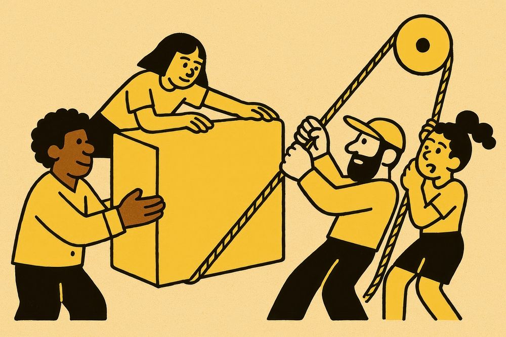 Teamwork lifting heavy box | Free Photo Illustration - rawpixel