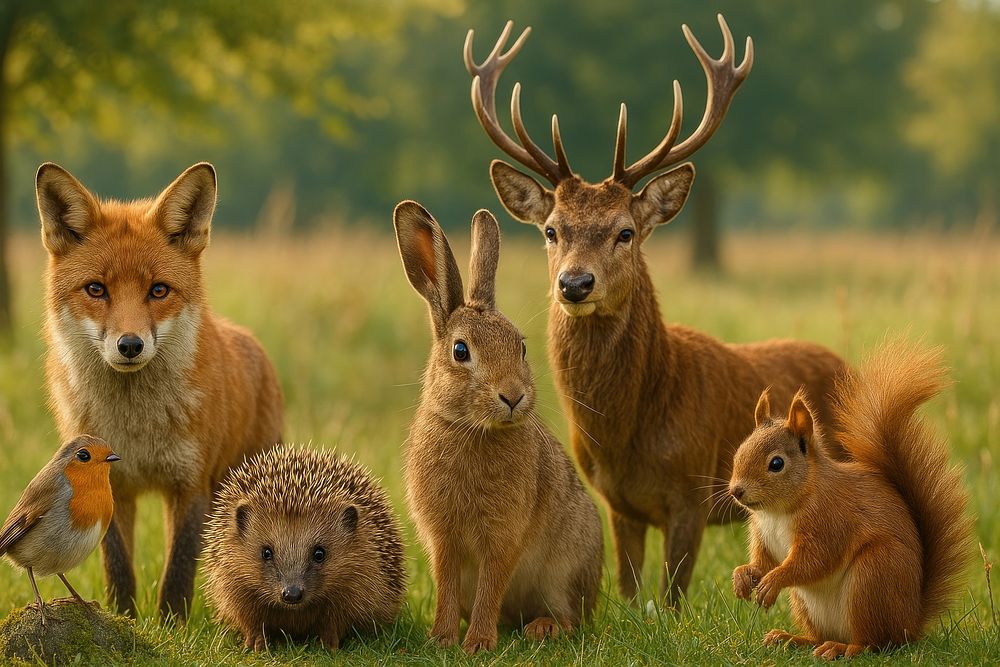 Woodland animals gathering peacefully. | Free Photo - rawpixel