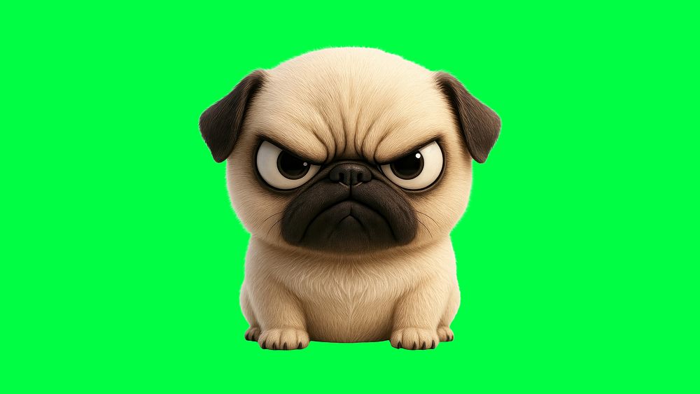 Grumpy pug cartoon illustration | Free Photo - rawpixel