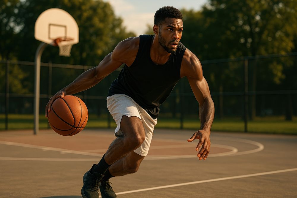 Dynamic outdoor basketball action | Free Photo - rawpixel