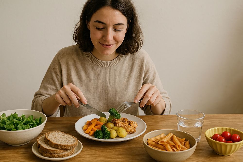 Healthy meal enjoyment woman | Free Photo - rawpixel