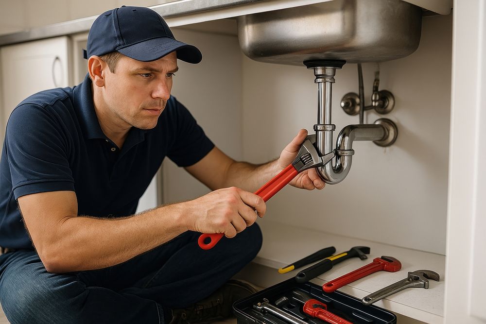 Plumber fixing kitchen sink efficiently. | Free Photo - rawpixel