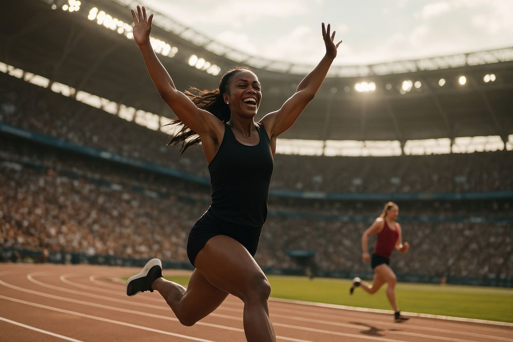 Joyful athlete winning race | Free Photo - rawpixel