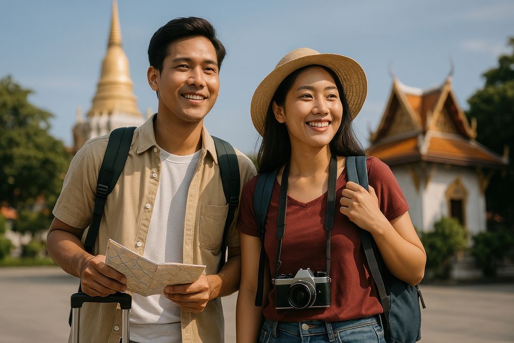 Tourists exploring cultural landmarks. | Free Photo - rawpixel
