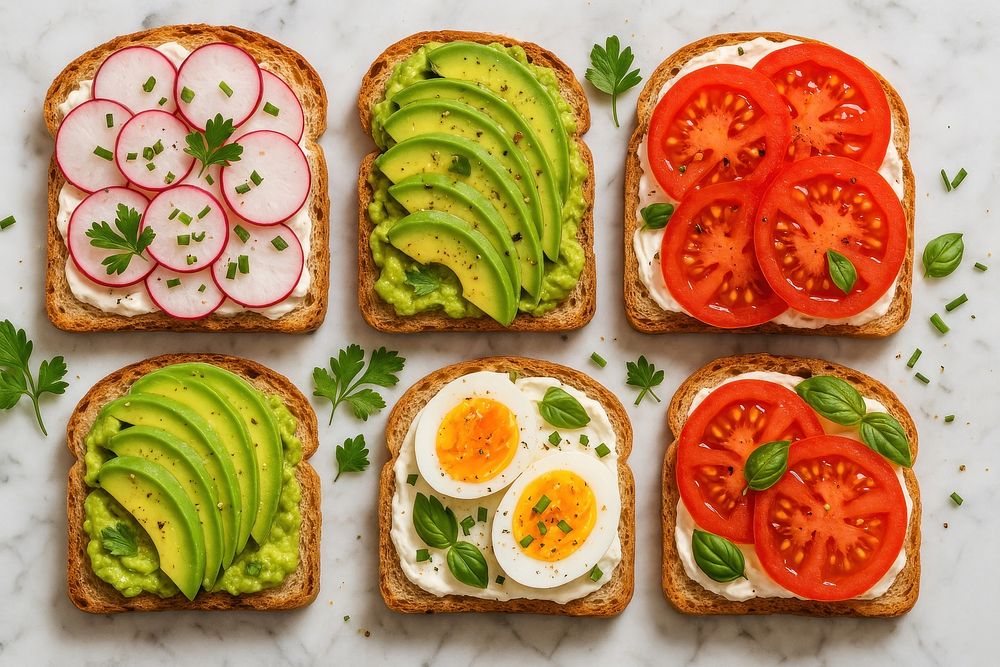 Colorful fresh vegetable toasts | Free Photo - rawpixel