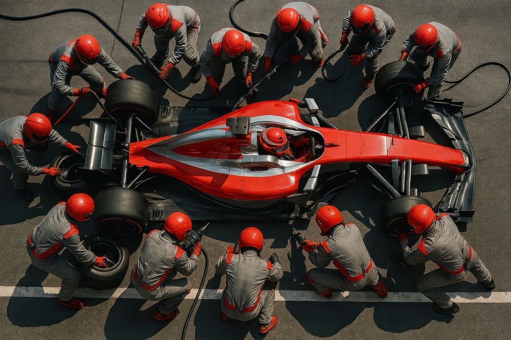 Formula One pit stop teamwork. | Free Photo - rawpixel