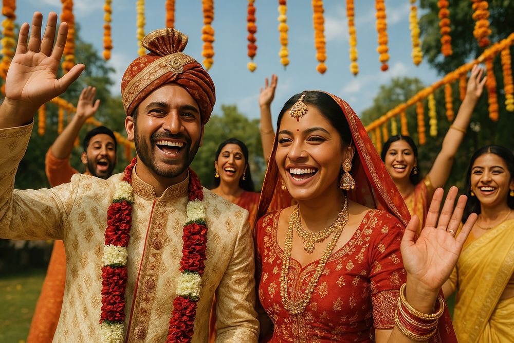 Joyful Indian wedding celebration outdoors | Free Photo - rawpixel