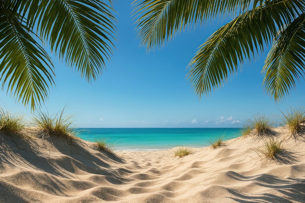 Tropical paradise beach scene | Free Photo - rawpixel