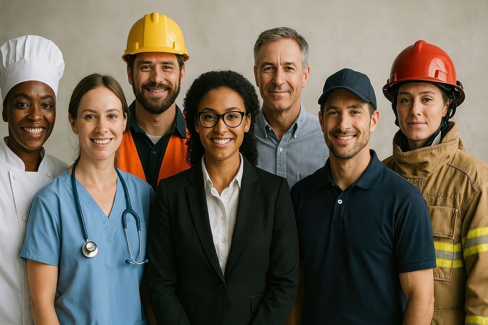 Diverse professionals smiling together. | Free Photo - rawpixel