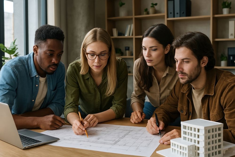 Team collaboration on architectural project. | Free Photo - rawpixel