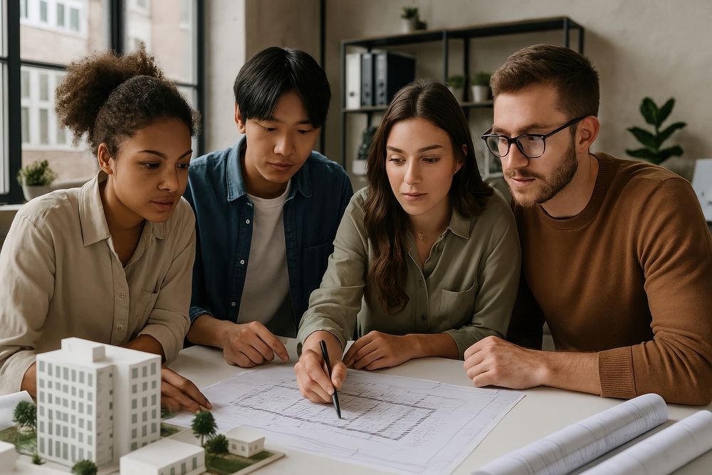 Collaborative architectural planning session. | Free Photo - rawpixel