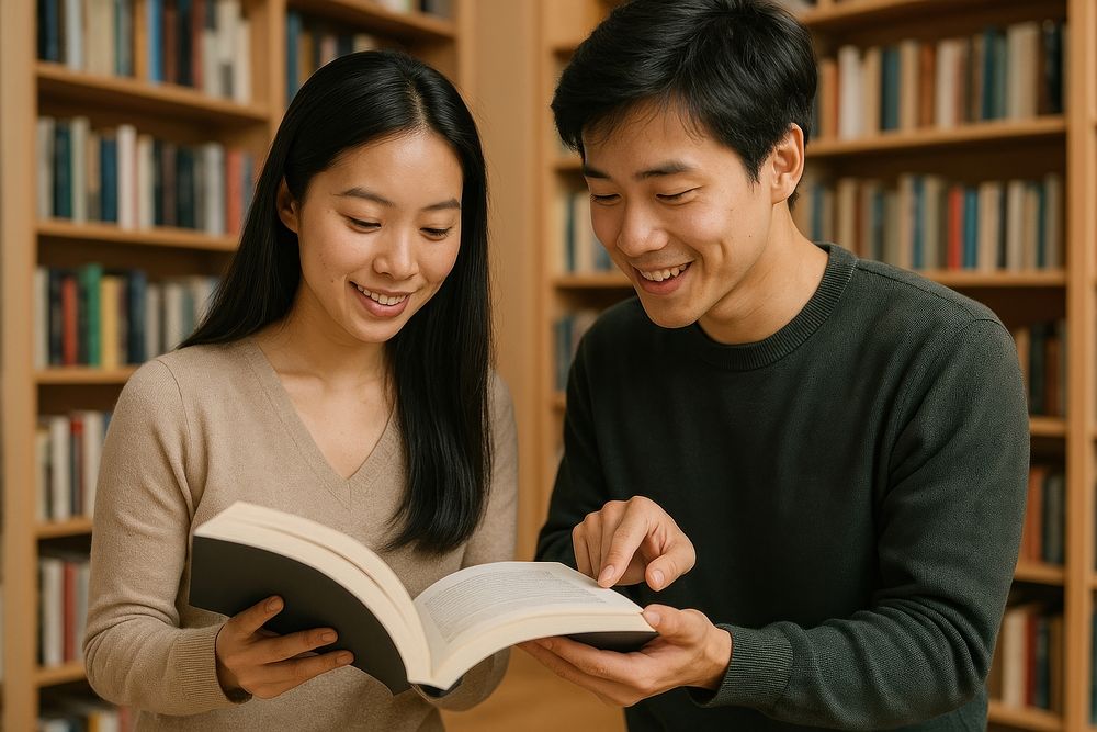 Happy couple reading book together. | Free Photo - rawpixel