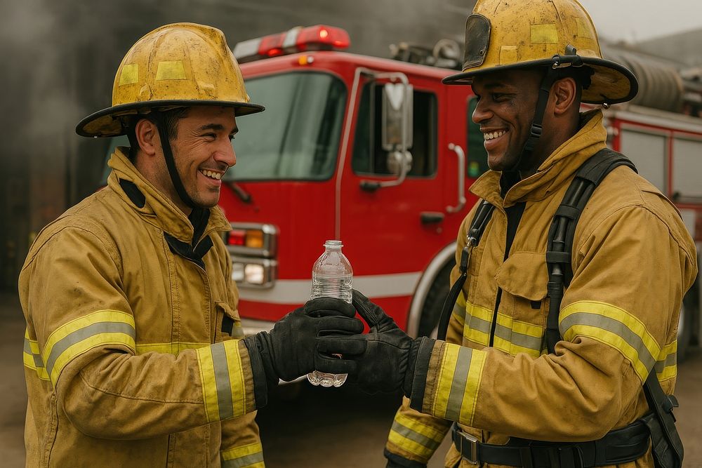 Firefighters smiling with teamwork | Free Photo - rawpixel
