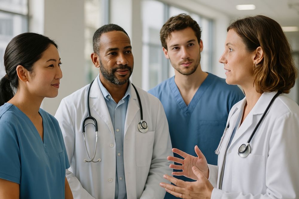 Diverse medical team discussing. | Free Photo - rawpixel