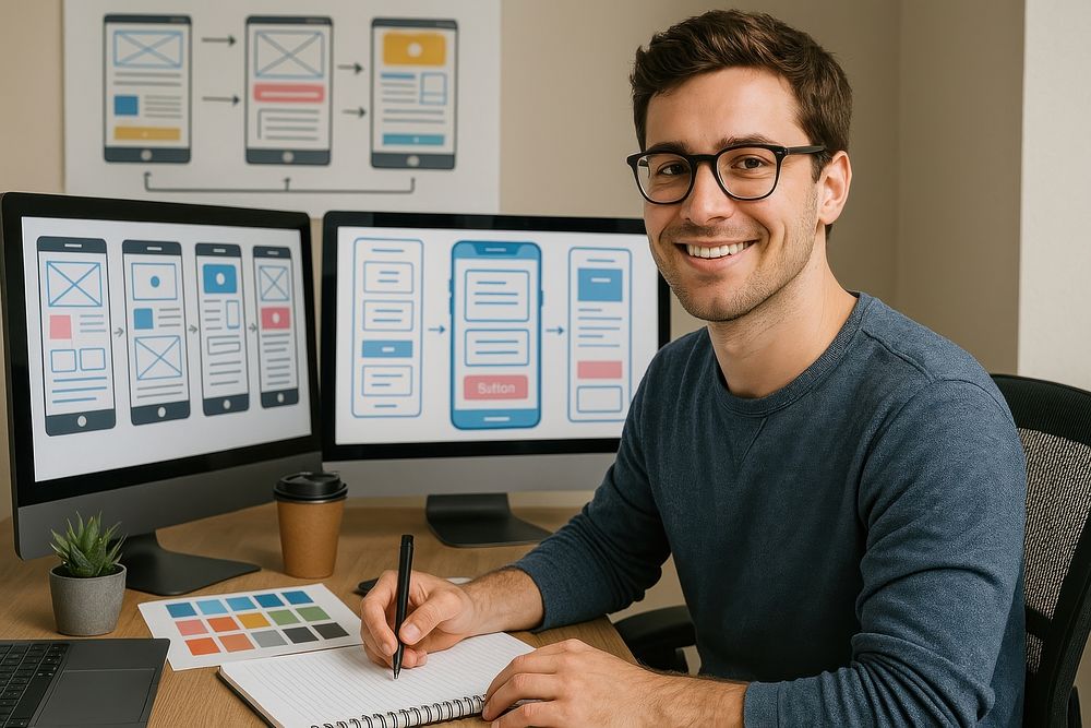 Designer planning mobile interfaces. | Free Photo - rawpixel