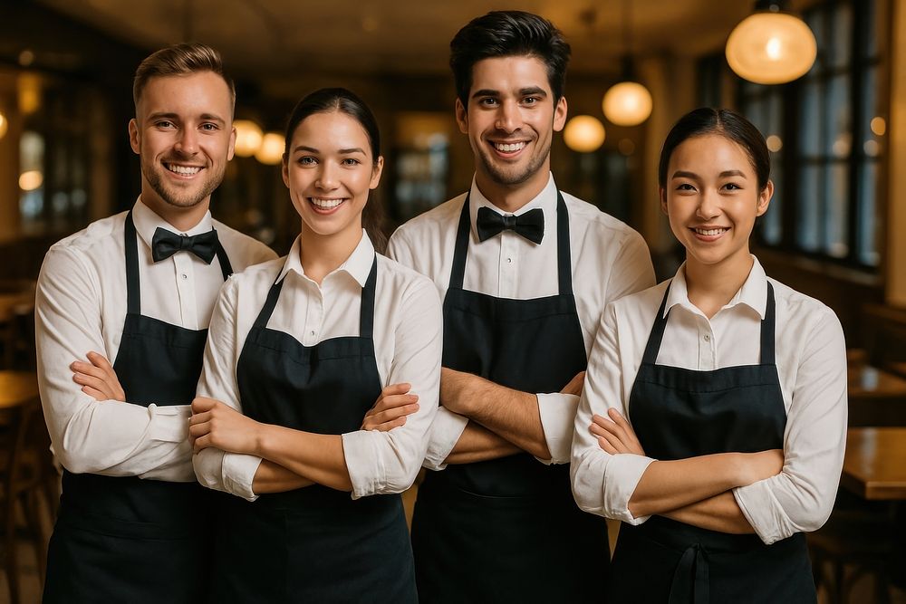 Smiling restaurant staff team | Free Photo - rawpixel