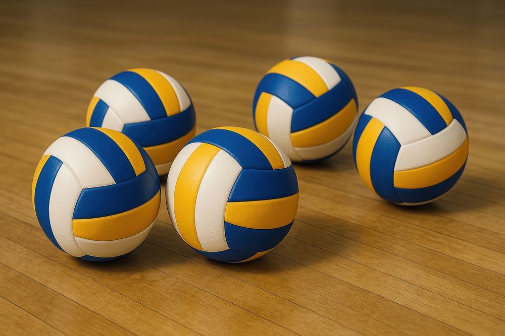 Colorful volleyballs on court | Free Photo - rawpixel