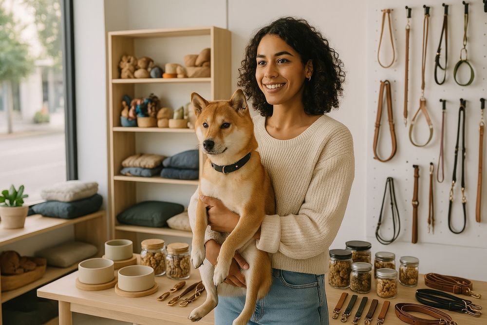 Pet shop owner with dog | Free Photo - rawpixel