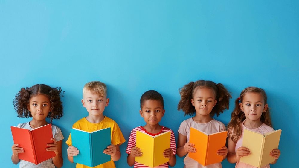 Children reading colorful books | Free Photo - rawpixel