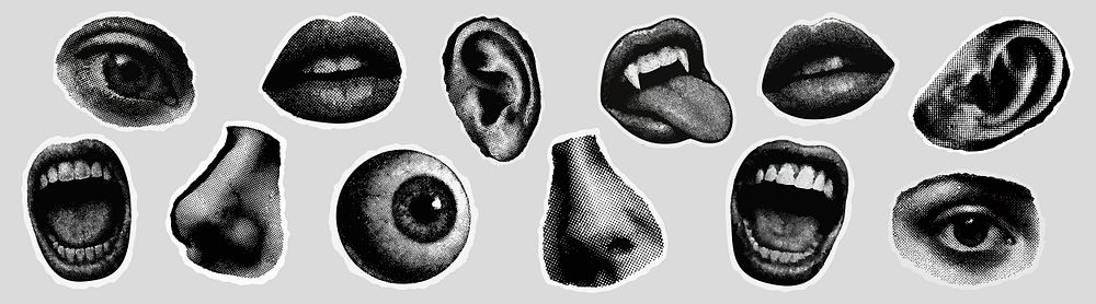 Sensory collage art expression vector | Premium Vector - rawpixel