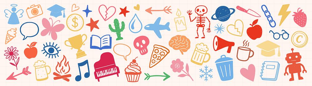 Colorful playful icon collection, element | Premium Vector - rawpixel